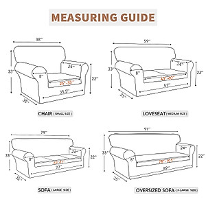 Easy-Going 100% Waterproof Couch Cover, Dual Sofa Stretch Jacquard Slipcover, Leakproof Furniture Protector for Kids, Pets, Dog and Cat (Sofa, Dark Gray)