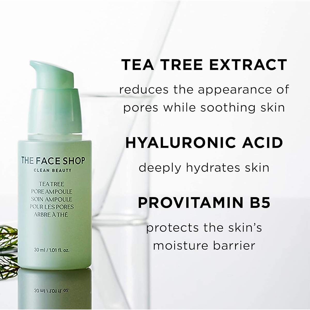 The Face Shop Tea Tree Pore Ampoule - Soothes & Moisturizes Skin, Exfoliating, Hydrating Face Serum, Minimizes Pores - AHA, BHA, PHA, Hyaluronic Acid, Panthenol - Korean Skin Care Moisturizer