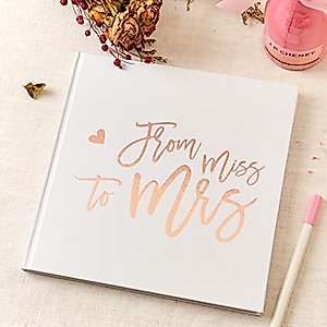 Calculs Polaroid Bridal Shower Guest Book Blank Pages Rose Gold Guest Book 8.5” Square Blank Book Hardcover Bachelorette Party Photo Album for Instant Film
