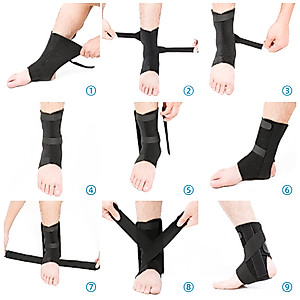 Solmyr Ankle Support Brace, Adjustable Breathable Ankle Brace for Sprained Ankle, Sports Injuries, Elastic and Comfortable Ankle Stabilizer for Women and Men (L/XL)