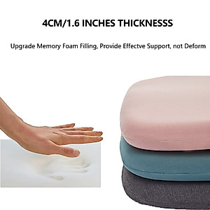 ZIBENE Stool Cushions Square 16 Inch, Seat Pads for Counter Stools, Dining Room Chair Cushions Non Slip Rubber Back, 4cm/1.6 in Thick Memory Foam Seat Cushion for Bar, Bistros, Café Dark Grey