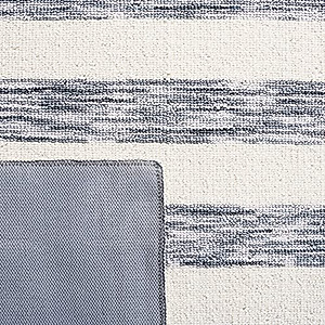 SAFAVIEH Easy Care Collection Accent Rug - 2'3" x 4', Grey & Ivory, Stripe Design, Non-Shedding & Easy Care, Machine Washable Ideal for High Traffic Areas in Entryway, Living Room, Bedroom (ECR115F)