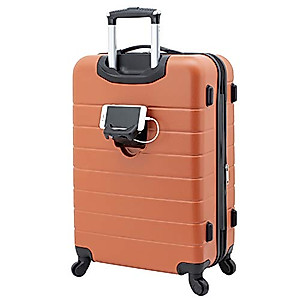 Wrangler Smart Luggage Set with Cup Holder and USB Port, Burnt Orange, 20inch,24inch,28inch
