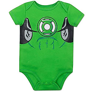 WARNER BROS Justice League Batman Superman The Flash Newborn Baby Boys 5 Pack Cosplay Costume Bodysuits Logo 3-6 Months