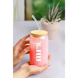 NewEleven Bridal Shower Gifts - Wedding Gifts For Bride - Bride To Be, Bachelorette Gifts, Engagement Gifts For Women - Bride Gifts For Bride To Be, Fiancee, Wifey, Her - 16 Oz Coffee Glass