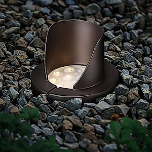 LEONLITE 6W Well Lights Landscape LED In Ground Outdoor, Shielded Top, Low Voltage 12-24V AC/DC, IP67 Waterproof Aluminum in-Grade Up Lighting for Trees, CRI 90 3000K, Oil Rubbed Bronze, Pack of 6