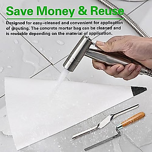 Tahikem 3 Pack Tile Grout Masonry Mortar Bag, 12" by 24" Heavy Duty Tear Resistant Puncture Tip Cement Sealer Bag, Mortar Bag Masonry, Grout Bag for Tile Installation, Grouting Bag (12x24 inch, Black)