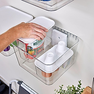 iDesign Tall Inner Storage Bin with Lid, Set of 2, The Wallspace Collection, Clear Bin