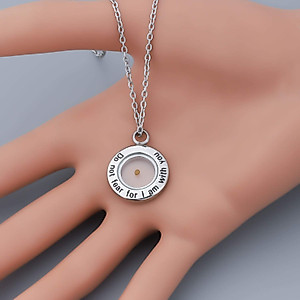 WUSUANED Mustard Seed Faith Necklace Seed Charm with Bible Verse Inscription Christian Pendant Religious Jewelry Inspirational Christian Gift for Women (Do not fear necklace)