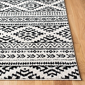 SAFAVIEH Tulum Collection Area Rug - 9' x 12', Ivory & Black, Moroccan Boho Tribal Design, Non-Shedding & Easy Care, Ideal for High Traffic Areas in Living Room, Bedroom (TUL272B)