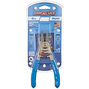 Channellock 926 6-Inch Snap Ring Plier | Precision Circlip Retaining Ring Pliers | Includes 5 Pairs of Interchangeable Tips | Made in the USA