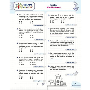 Math Practice Workbook Grades 6-8: 1000+ Questions You Need to Kill in Middle School by Brain Hunter Prep (Arithmetic, Algebra, Geometry, Measurement, ... more in Kill It Series by Brain Hunter Prep)