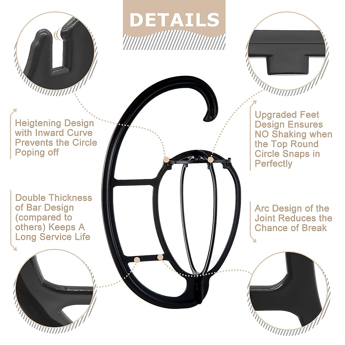 Dreamlover Hanging Wig Stand, Wig Drying Stand, 2 Sets