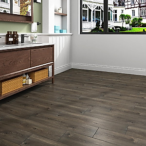 STICKEEP Bathroom Floor Tiles Peel and Stick Waterproof 6x36 in Vinyl Flooring Peel and Stick Floor Tile Kitchen Wood Vinyl Tiles Peel and Stick Floor for Living Room Office Bedroom Camper RV 4 PCS