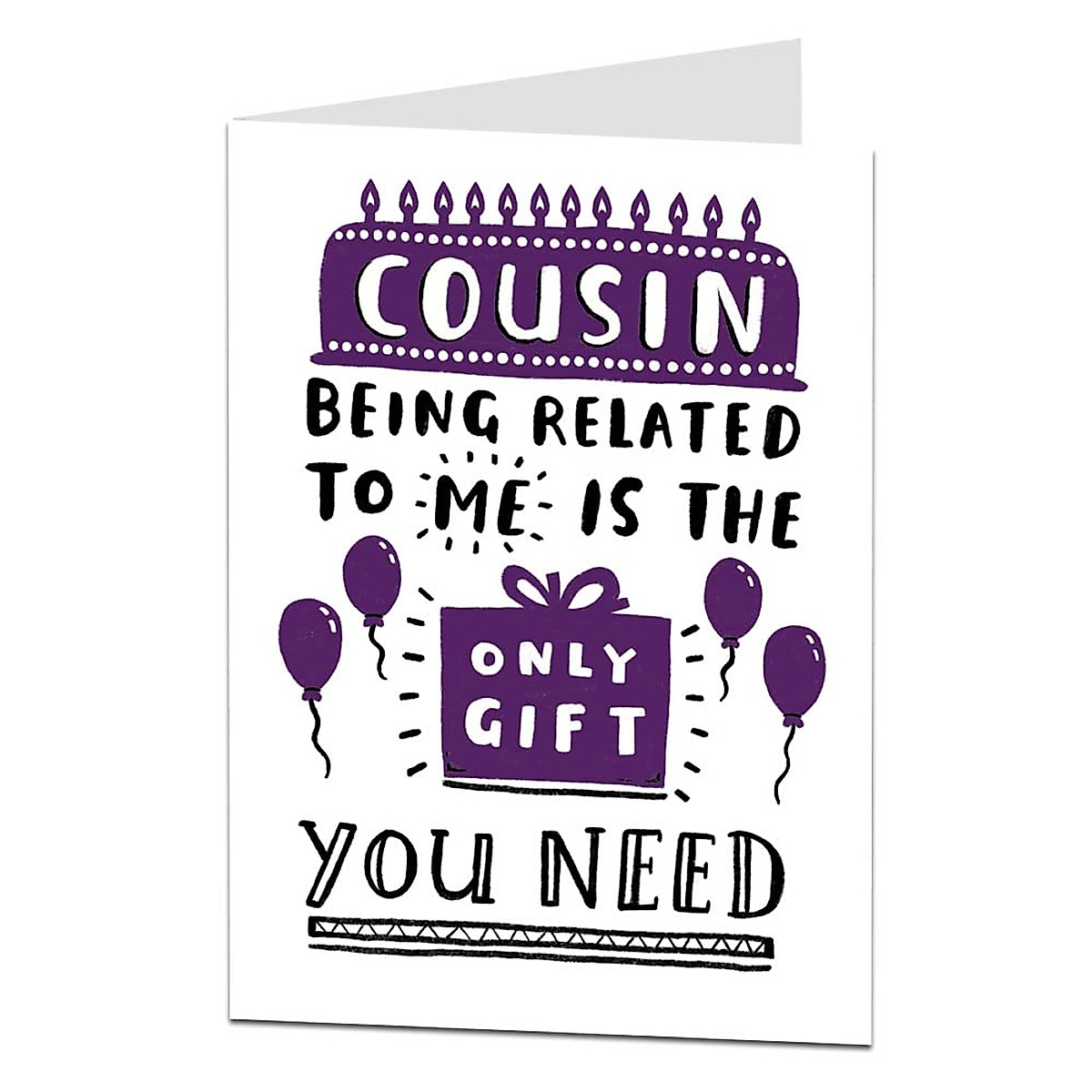 LimaLima Funny Birthday Card Cousin Being Related To Me