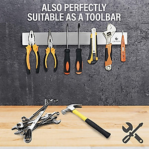 Exitoso Magnetic Knife Holder For Wall No Drill, Extra Strong, Adhesive Mount, 16 inch (40cm) - Wall Knife Holder Magnet for Knives on Wall - Kitchen Knife Magnetic Strip No Drilling