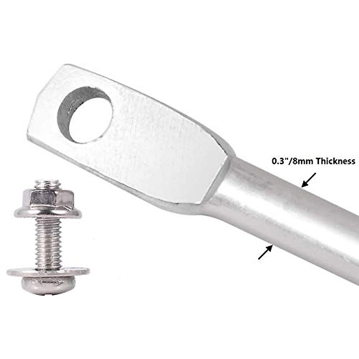 Kichwit 15.7" Metal Stakes for Yard Signs, 0.3 Inch Thickness, Stainless Steel Hardware Included