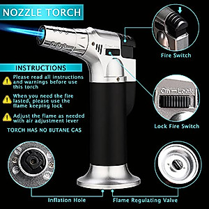 Spearpoint Products Cocktail Smoker Kit with Torch - (4) Types of All Natural Wood Chips - Whiskey Smoker - Drink Smoker Infuser Kit - Marble Ice Cubes - Spoon Brush