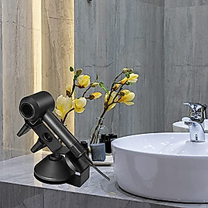 AOKEMAi Hair Dryer Holder for Dyson Supersonic, Hair Dryer Accessories Stand, Bathroom Hair Blow Dryer Rack Organizer Compatible with Dyson Supersonic Hair Dryers, Black