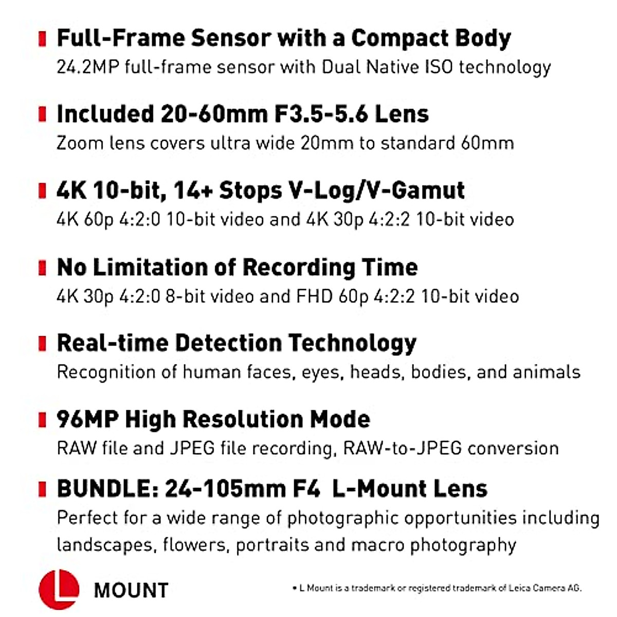 Panasonic LUMIX S5 Full Frame Mirrorless Camera (DC-S5KK) and LUMIX S 24-105mm F4 Lens (S-R24105)