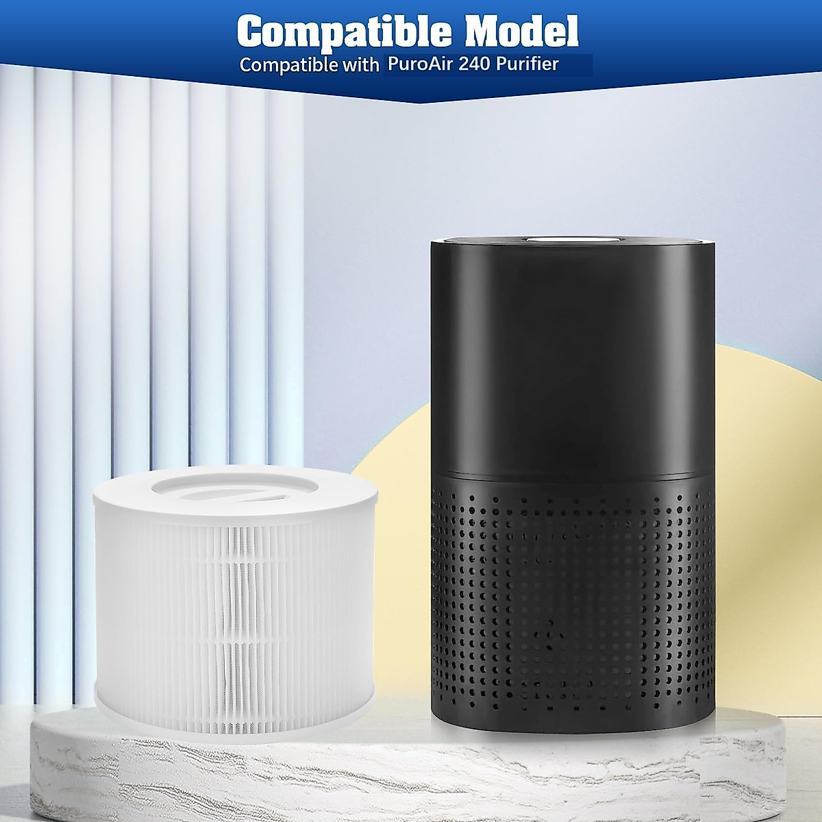 Gazeer True HEPA Replacement Filter 14 Compatible with PuroAir 240 Air Purifier,3-in-1 True HEPA Filter Replacement,2-Pack