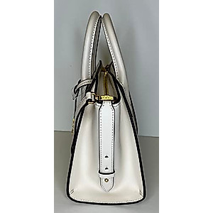 Michael Kors MICHAEL Michael Kors Avril Small Logo Top-Zip Satchel bundled with Trifold Wallet Purse Hook (Lt Cream)