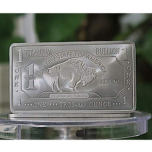 1 oz One Troy Ounce USA American Buffalo .999 Fine Titanium Bullion Bar Ti Element
