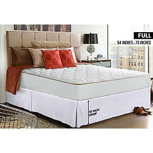 Utopia Bedding Full Bed Skirt - Soft Quadruple Pleated Ruffle - Easy Fit with 16 Inch Tailored Drop - Hotel Quality, Shrinkage and Fade Resistant (Full, White)