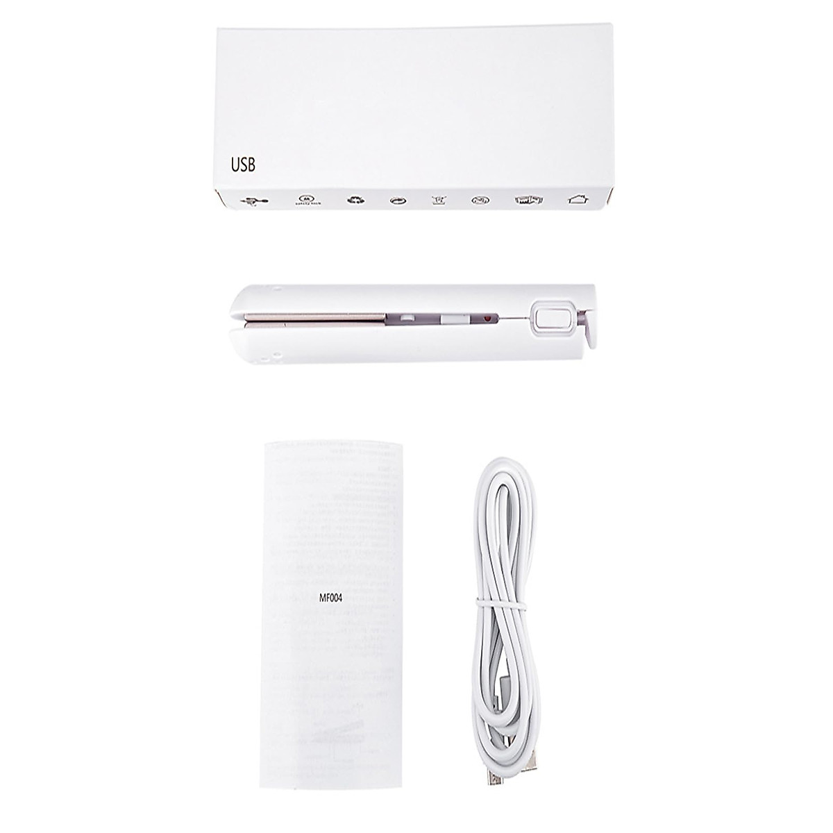 nvede Mini Dual-Purpose Curling Iron, Mini Dual Hair Curler, USB Rechargeable,Portable,Cordless Curling Iron (Pink)