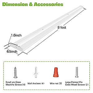 hykolity 110W 8FT LED Shop Lights Ultra Slim LED Wraparound, 12600lm 5000K LED Strip Lights, Flush Mount Warehouse Garage Office Ceiling Light Fixture, 8 Foot Fluorescent Tube Replacement - 4 Pack