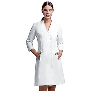 Dr. James Lab Coat for Women Minimalistic Semi-Tailored A-Line Shape Short Sleeves (8)