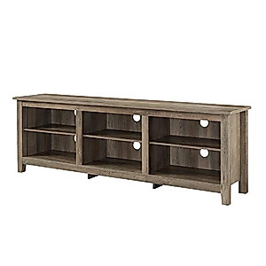 Walker Edison Wren Classic 6 Cubby TV Stand for TVs up to 80 Inches, 70 Inch, Grey Wash