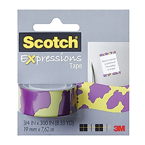 Scotch Expression Tape Purple Green; Model: C214-P2-SS; 34 Inches x 300 Inches (8.33 Yards)