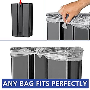 WENKO 54920218 8 Gallon Kitchen with Foot Pedal, Hands Free, Made of Steel, Dimensions (WxHxD): 13.4x24x12.8 in, Trash Can with lid, White