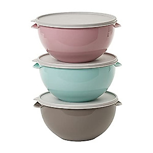 Plasvale - Set Biovita Colorful Plastic Bowls with Lids - 16.90 fl oz - 6 Pieces - Microwave, Freezer and Dishwasher Safe - BPA Free (Multicolor)