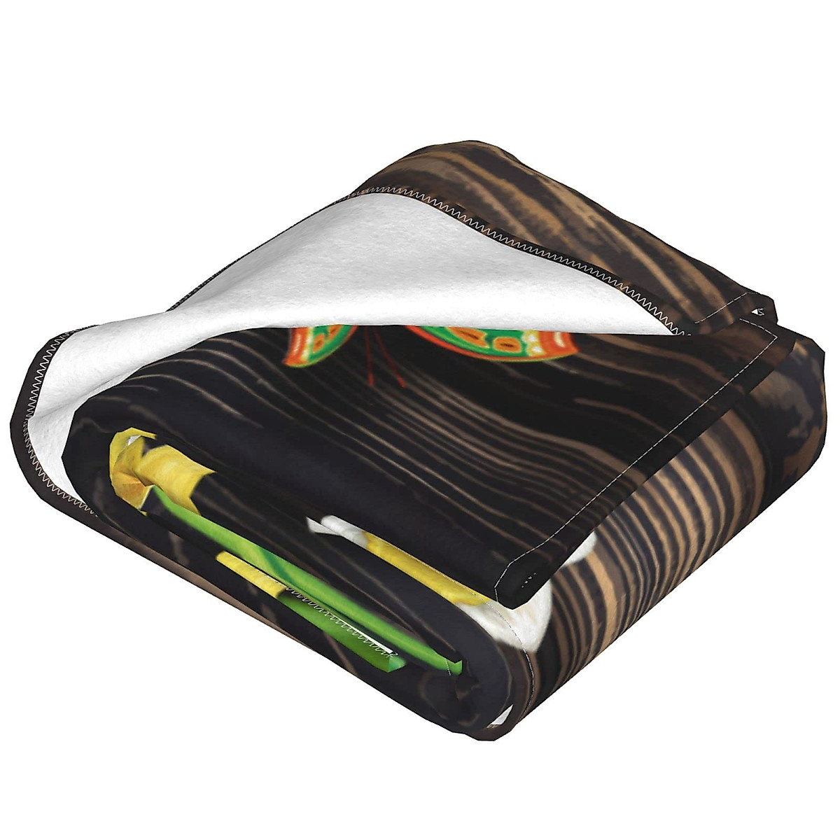 Oplp Spring Flowers Daffodils Throw Blanket for Bed Sofa Couch Wooden Background Fleece Blankets Lightweight Soft Cozy 50"x40"