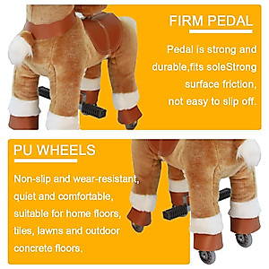 Ride On Horse Natural Mechanical Kids Real Walking Horse Small Unicorn Horse Toddlers Plush Pony Riding Horse for Age 3-6 (Brown, 3-6Years)