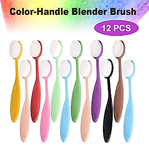 Craft Ink Blending Brush, Crafting Ink Background Blender and Makeup Brush, Soft Bristle Color Coded Handles, Paper Crafter Artist Tool for Painting, Drawing, Card Making, Stamp, Stencil (12Pcs)