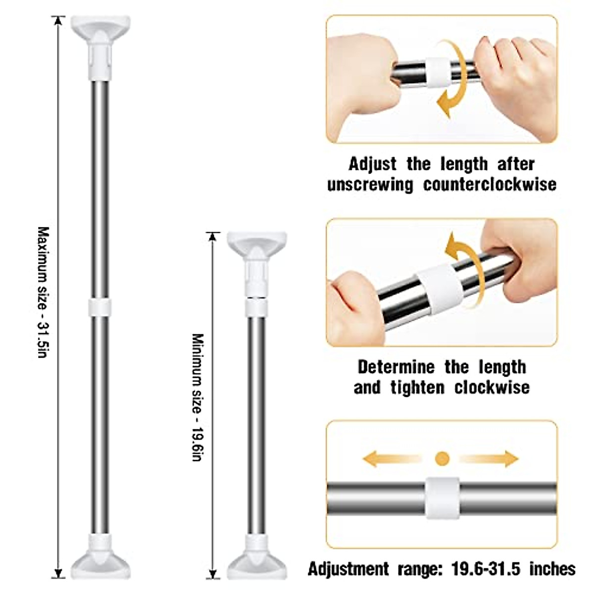Feeloco Undermount Sink Brackets, 2 Pack Adjustable Sink Support Legs - Sink Support Frame Suitable for Kitchen and Bathroom Sink - (19.6-31.5 in (50-80 cm))