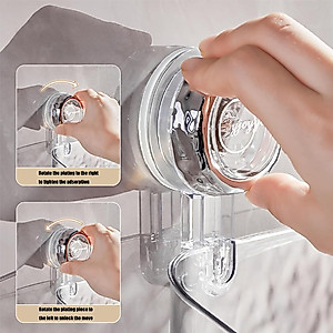 Androf Acrylic Transparent Shower Storage, Raidley No Drill Clear Wall Caddy Large Capacity, Drainage, Raidley Easymount Bathroom Storage Shelf (Rectangle-Silver)