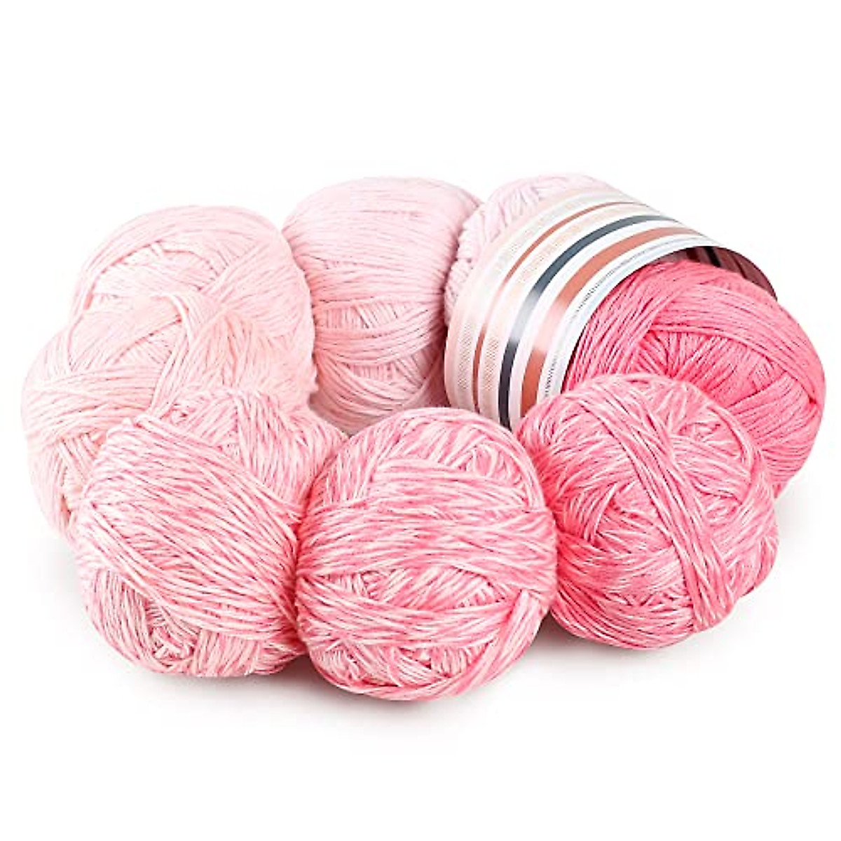 8 Balls La Mia Crown Yarn, Total 7.05 Oz (200 gr), Each 0.88 Oz (25 gr), 800 mt (874 yds), Knitting and Crocheting, 50% Cotton and 50% Acrylic, 2 Weight Fine Yarn, Pink L901