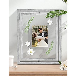 SUMGAR 8x10 𝙋𝙞𝙘𝙩𝙪𝙧𝙚 𝙁𝙧𝙖𝙢𝙚 Gray 𝙍𝙤𝙩𝙖𝙩𝙞𝙣𝙜 Floating Frames Set of 2, Double Sided Picture Frames Wooden Frames for Plants Pressed Flowers Floating Effect Display