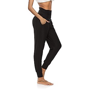 DIBAOLONG Womens Yoga Sweatpants Loose Workout Joggers Pants Comfy Lounge Pants with Pockets Black M
