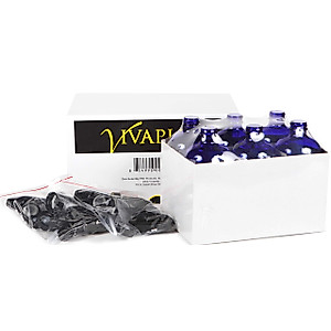 Vivaplex, 6, Large, 16 oz, Empty, Cobalt Blue Glass Spray Bottles with Black Trigger Sprayers …