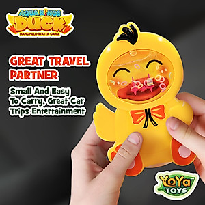 YoYa Toys Aqua Rings Duck Handheld Game for Kids - Retro Toys and Nostalgic Car Activities for Kids - Portable Road Trip Toys and Calming Travel Games - Great Duck Toys Gift and Party Favors