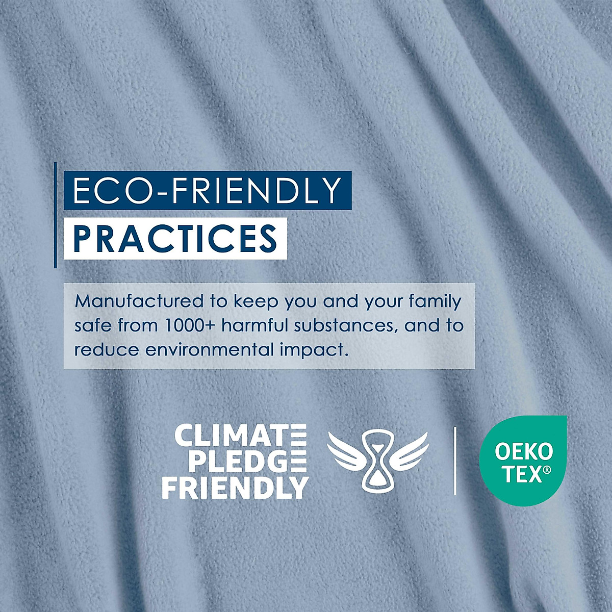 Martex 1B06870 Super Soft Fleece Lightweight Reversible Cozy Warm Sofa Blanket Low Lint Luxury Hotel Style All Seasons Layering Solid Pet Friendly Queen Size Bed and Couch Blankets, Full Queen, Blue