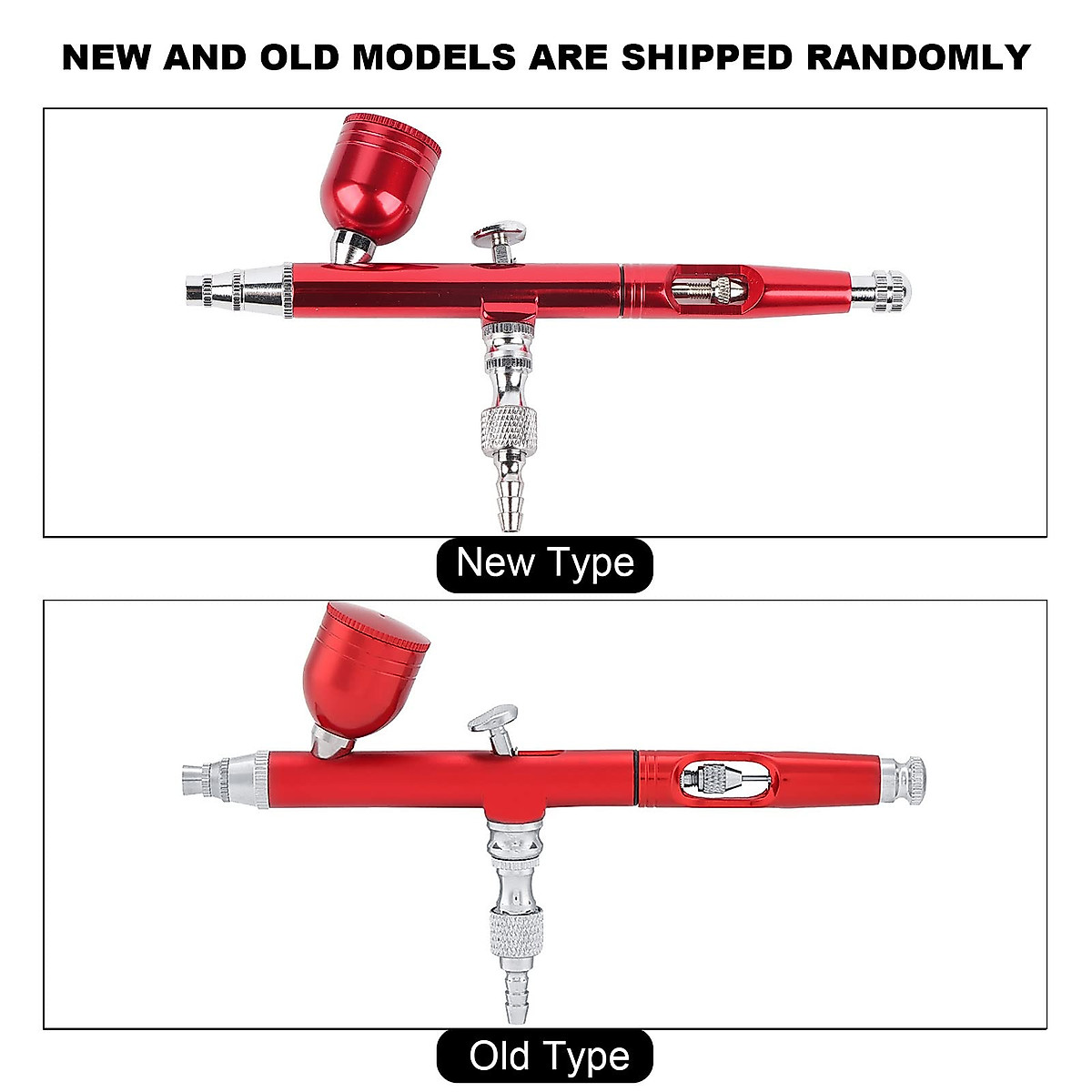 Paint Spray Pen Multi-Purpose Dual Action Feed Airbrush Kit Spray Air Brush Gun Tattoo Nail Tool 0.3mm (Red)