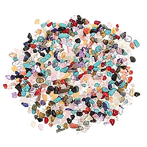 IMIKEYA Crystal Beads for Jewelry Making: 400pcs Crystal Bead Gemstone Beads for Ring Making 5-8mm Natural Crystal Chip Stone Beads DIY Jewelry Kit for Ring Bracelets Earring Jewelry Making Supplies