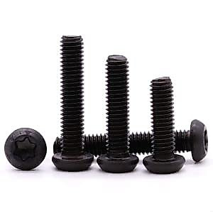 M6-1.0 x 35mm Button Head Torx Drive Machine Screws Bolts, Black Oxide Finish, 10.9 Grade Alloy Steel, Full Thread Coverage UNC, Pack of 30