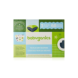 Babyganics Diapers, Size 3, 68 ct, Babyganics Ultra Absorbent Diapers